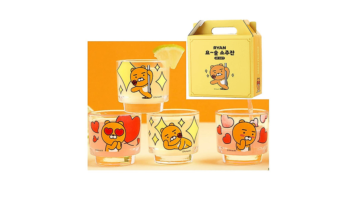 Kakao Soju Shot Glasses Set of 4 – Magical Gift Idea
