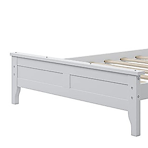 Knocbel Modern Full Platform Bed Frame with Headboard Footboard and 10 Slats Support, No Box Spring Needed, 76" L x 54.3" W x 38.2" H (White)