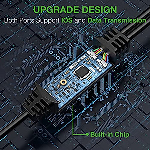 ANDTOBO USB Splitter, USB 2.0 Y Splitter Charger Cable 1 Male to 2 Female Power Cord Extension Hub Adapter for Car/Laptop/LED Etc,Navy