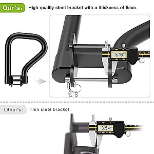 SELEWARE Solid Dip Bar Attachment for 2" x 2" with 1/2" Hole Power Cage Squat Rack, Set of 2 Dip Bar Multi-Grip Handles for Strength Training