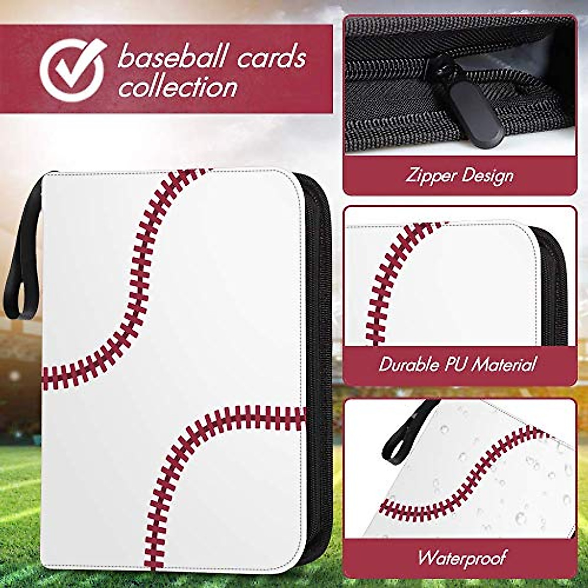 900 Pockets Baseball Card Sleeves Binder for Trading Card, Baseball Card Sleeves Card Holder Album Protectors Set Fit for Football Card, Baseball Card, Sport Card