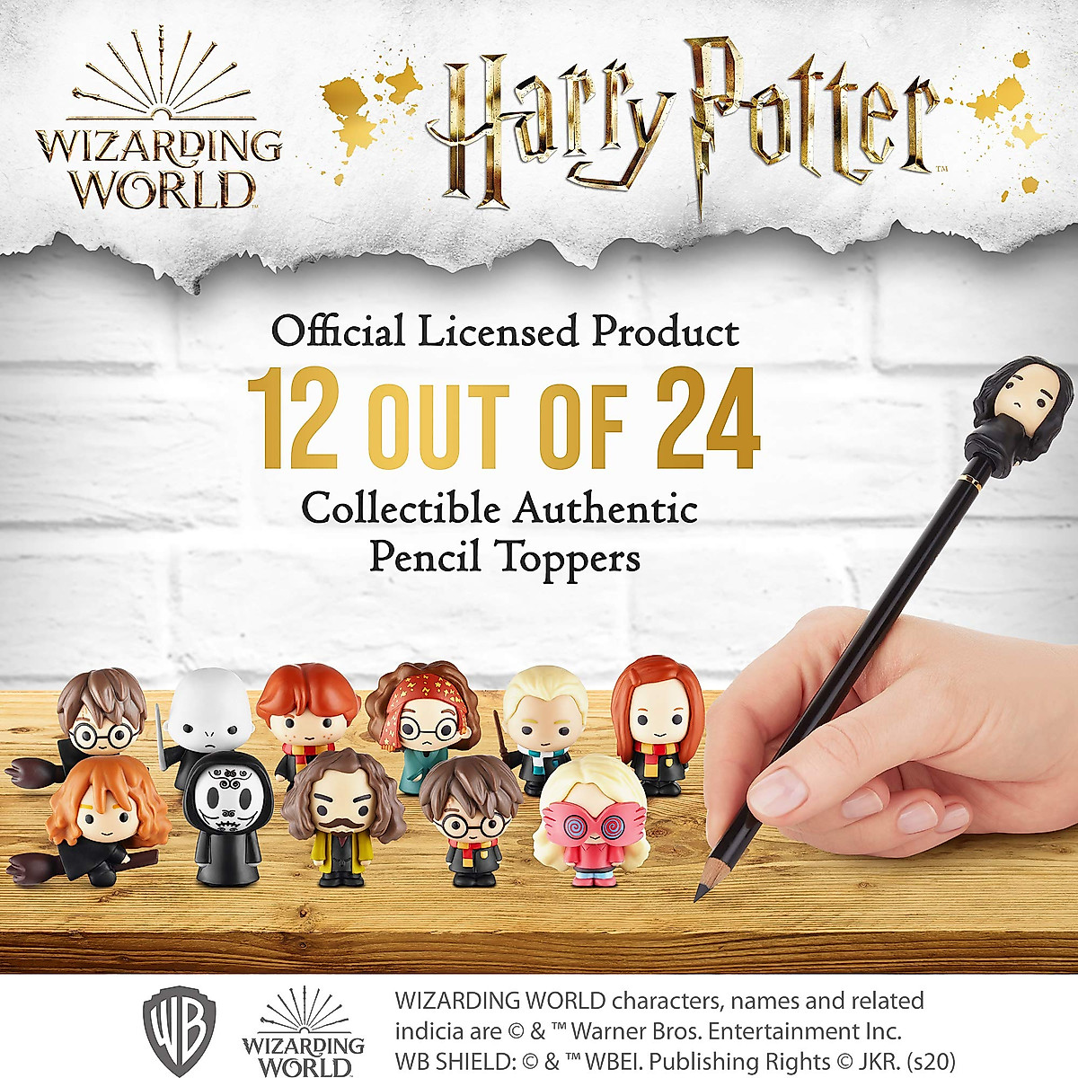 Harry Potter Pencil Toppers, Gifts, Toys, Collectibles – Set of 12 Harry Potter Figures for Writing, Party Decor –Ron Weasley, Hermione Granger,Sybil Trelawney and more by PMI, 2.4 In., Soft PVC (B12)
