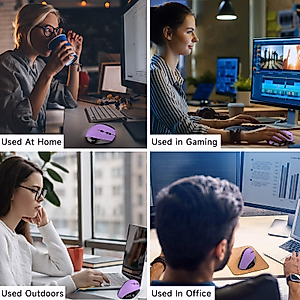 memzuoix Ergonomic Mouse Wireless,2.4G Optical Cordless Mice with 800/1200/1600 DPI,Vertical Computer Wireless Mouse for Laptop, Mac,PC,Desktop (for Right Hand, Large),Purple Mouse