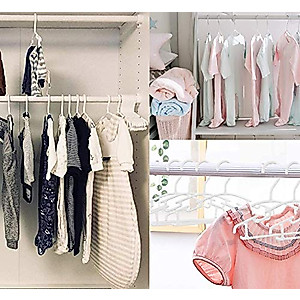 KEPLIN White Baby Hangers for Closet - 36 Pack, Plastic Nursery Hangers Space Saving Tubular Hangers, More Storage for Kids, Children, Clothes and Dresses