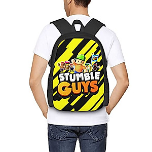 Stumble Guys Backpack Cute Bookbag Schoolbags Funny School Backpacks Laptop Bag Travel Hiking Daypack For Boys Girl