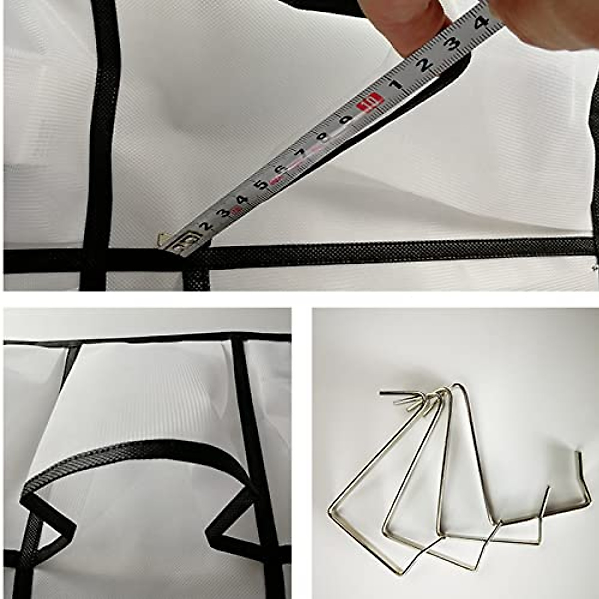 24 Pocket OTD Shoes Organizers Hanging Over The Door Shoes Rack Hanging Closet Storage Bag with 24 Large Mesh Pockets (Black)