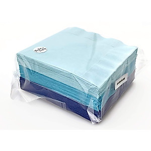 Blue Paper Napkins, Beverage, Drinks, Boy Birthday, Baby Shower, Cocktail, Bridal Shower, Party Supplies, Disposable Tableware, 50 Ct