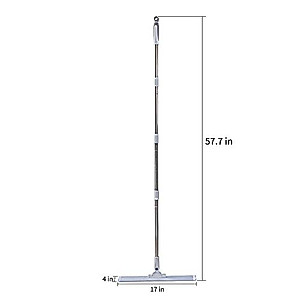 TAINER Microfiber Commercial Wet Mop Flat Floor Dust 17" 18" Inch for Hardwood Laminate Tile Cleaning, Stainless Handle and Alloy Mop Head - 4 Reusable Mop Pads + 1 Dirt Removal Scrubber (PT12-WHITE)
