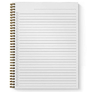 Softcover Classic Floral Get Stuff Done 8.5" x 11" Motivational Spiral Notebook/Journal, 120 Checklist Pages, Durable Gloss Laminated Cover, Gold Wire-o Spiral. Made in the USA
