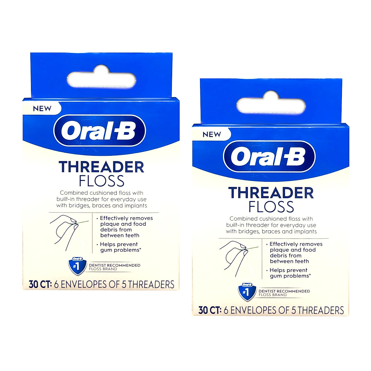 Glide Threader Floss, 30 Single-Use Packets each (Value Pack of 2)