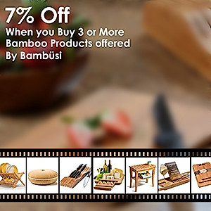 Bambüsi Bamboo Drawer Organizer Tray Adjustable Drawer Organizer with Removable Dividers