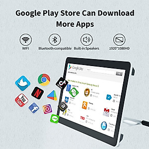 TouchWo 17.3 inch Android 12 Touchscreen Monitor Tablet, 16:9 FHD 1080P, WiFi & BT, Built-in Speakers, RK3588 4GB RAM & 64GB ROM, Smart Board for Classroom, Meeting & Game