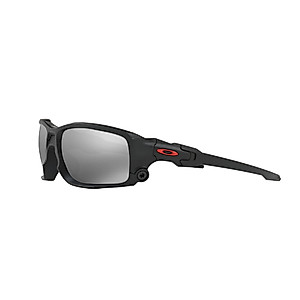 Oakley Men's OO9329 Ballistic Shocktube Rectangular Sunglasses, Matte Black/Black Iridium, 61 mm
