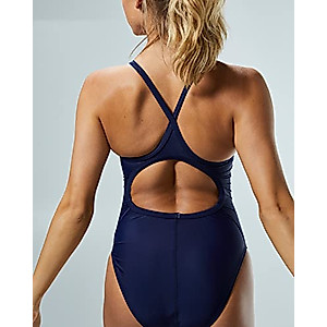 TYR Women's TYReco Solid Diamondback Swimsuit, Navy, 38