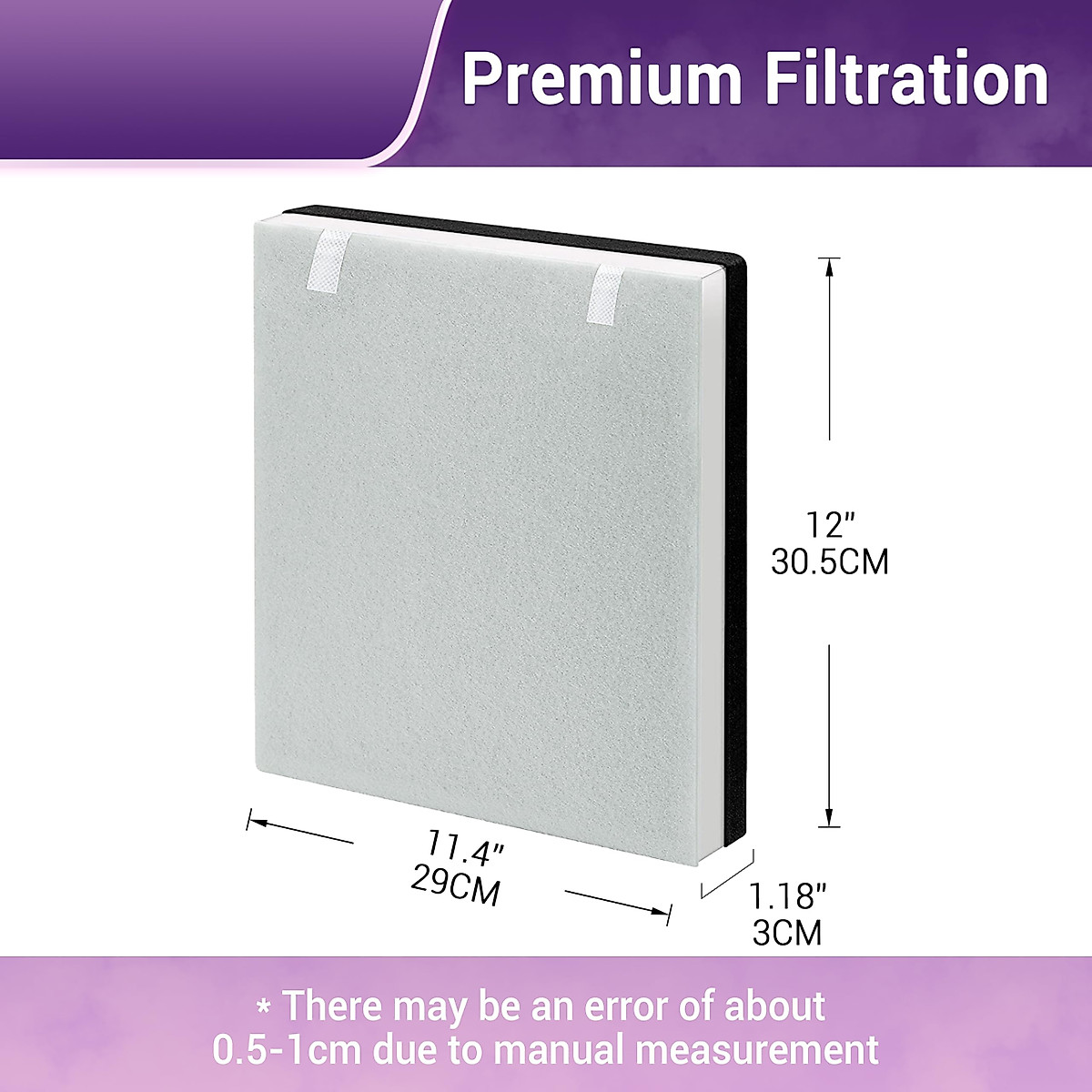 Aneedmore Vital100 Replacement Filter for LEVOIT Vital100 Air Purifier Activated Carbon pre-Filters, Part Number Vital 100-RF(2set)