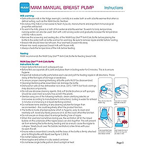 MAM Manual Breast Pump Portable Breast Pump with Easy Start Anti-Colic Baby Bottle Includes 2 Bottle Nipples 1-Count Green One Size