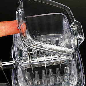 Hand Cranked Ice Crusher, Clear Rustproof Multifunctional Manual Ice Crusher Household Ice Breaker Mini Portable Ice Maker with Stainless Steel Blades for Home Kitchen(Transparent)