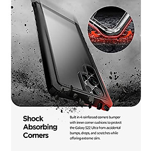GOOSPERY Z Bumper Compatible with Galaxy S22 Ultra Case [Free Strap Included] Shock Absorbing Dual Layer Structure TPU Edge Crystal Clear PC Back Cover with Shoulder Strap - Black