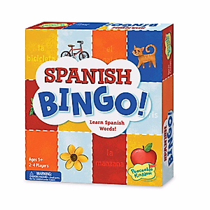 Peaceable Kingdom Spanish Bingo - Language-Learning Games for Kids - Includes a Pronunciation Guide