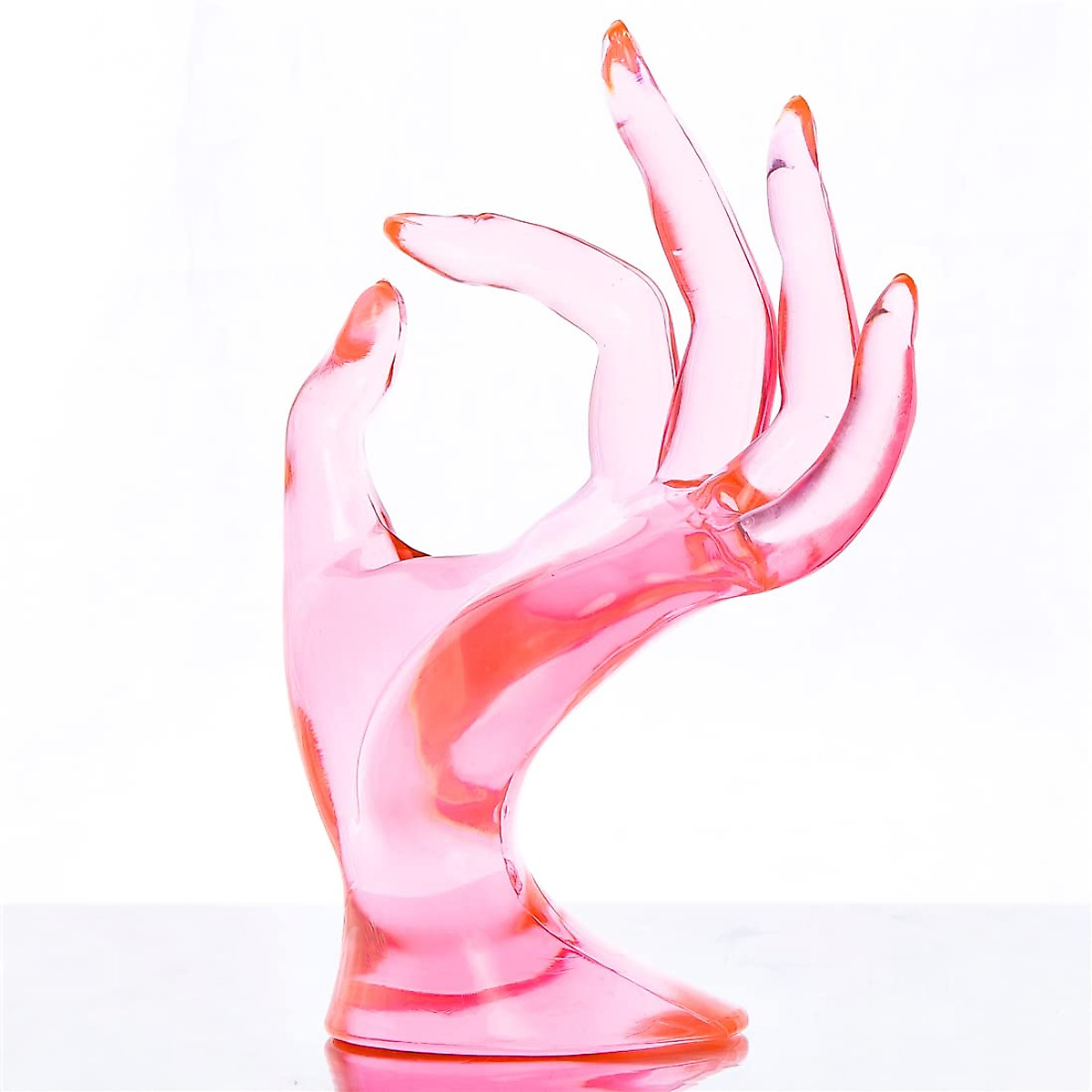 HOMEGOAL Hand Jewelry Holder, Bracelet Ring Watch Jewelry Display Holder Stand, Mannequin Hand, Polyresin, 7 Inch (Peach Color)