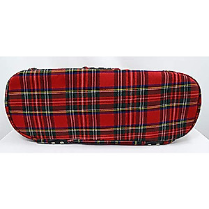 Lost Queen Red Royal Stewart tartan Plaid Punk Rock Purse with Handcuff Skull Charm, Large