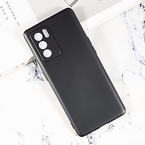 Shantime Oppo Reno 6 Pro 5G Case, Soft TPU Back Cover Shockproof Silicone Bumper Anti-Fingerprints Full-Body Protective Case Cover for Oppo Reno 6 Pro 5G (Black)