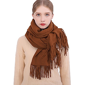 RIIQIICHY Winter Scarf for Women Caramel Pashmina Shawls Wraps for Evening Dresses Large Warm Soft Scarves