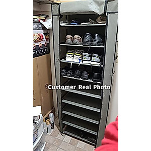 dcmtoamz Fashionable Room-Saving 9 Lattices Non-Woven Fabric Shoe Rack Gray