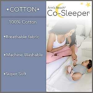 Arm’s Reach Fitted Bassinet Sheets - Soft and Breathable, Designed for Use with Mini, Clear-Vue, and Cambria Co-Sleeper Bedside Bassinet, White