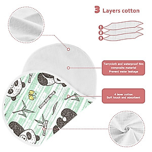 YYZZH Panda Butterfly Green Stripe Muslin Burp Cloths for Baby 4 Pack 100% Cotton Baby Washcloths Bibs for Boy Girl