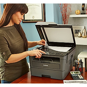 Brother MFC-L2690DW All-in-One Wireless Monochrome Laser Printer, Black - Print Copy Scan Fax - 26 ppm, 2400 x 600 dpi, 50-Sheet ADF, Auto Duplex Printing, LCD Screen, Cbmoun