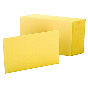 Oxford Blank Color Index Cards, 4" x 6", Canary, 100 Per Pack (7420 CAN)