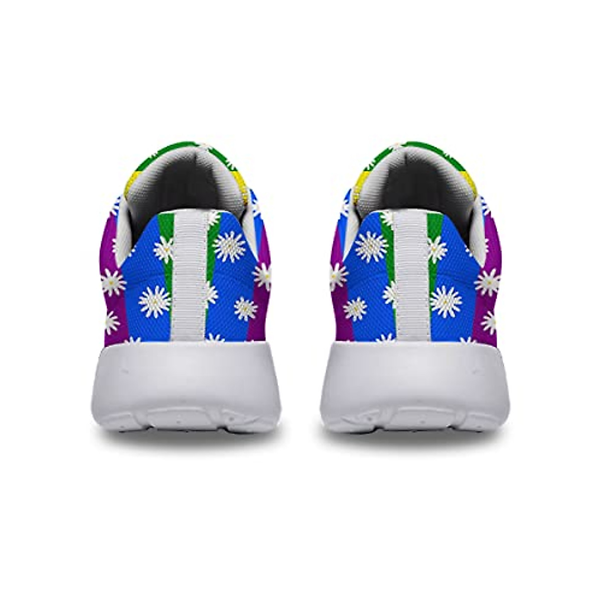 Gay Pride Shoes LGBT Unisex Running Shoe Athletic Casual Tennis Rainbow Sneakers Gift for LGBTQ Support White Size 13