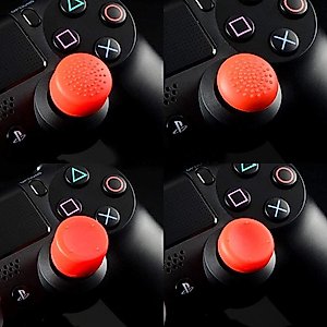 Pack of 8 pcs Analog Controller Gamepad Raised Antislip Thumb Stick Grips Thumbsticks Joystick Cap Cover for PS5, PS4, PS3, Switch Pro, Xbox one, Xbox 360, Wii U, PS2 Controller (Red)