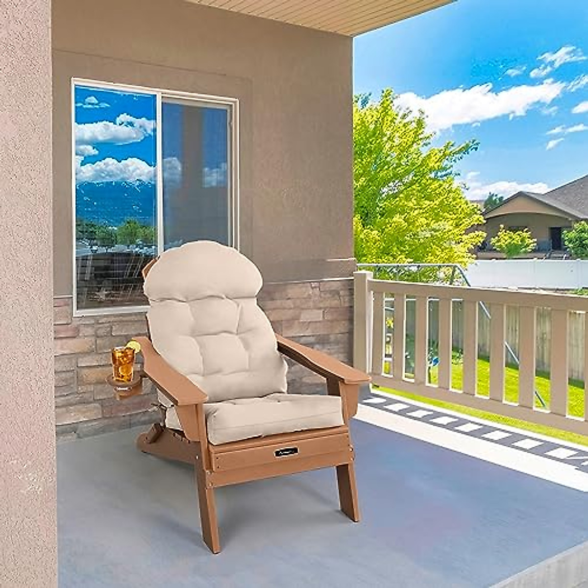 FUNBERRY Adirondack Chair Cushion,Outdoor Chair Cushions,Improved Comfy Patio Chair Cushions,Rocking Chair Cushion,Cushions for Adirondack Chairs,High Back Patio Chair Cushions