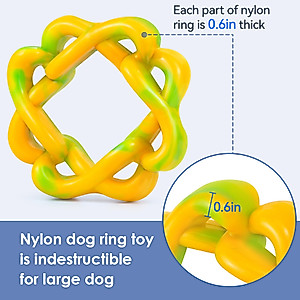 DAOZIJI Indestructible Dog Toys for Aggressive Chewers, Dog Chew Toys Rings for Aggressive Chewers Small Medium Large Breed, Interactive Dog Ring Toys for Boredom, Nylon Super Chewer Dog Toys Chew