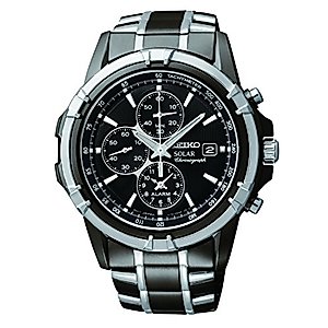 Seiko Men's SSC143 Stainless Steel Solar Watch with Link Bracelet