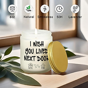 Candles Gifts for Women Unique Christmas Birthday Gifts for Best Friend Coworker Bestie Friendship Gifts for Women Going Away Gifts I Wish You Lived Next Door Gifts Lavender Scented Soy Candles