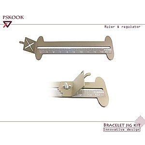 PSKOOK Paracord Jig Bracelet Maker, Paracord Tool Kit Adjustable Length Weaving DIY Craft Maker Tool (Khaki)