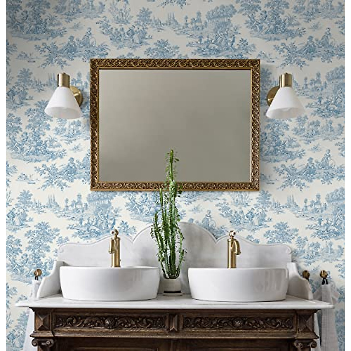 NextWall Chateau Toile Peel and Stick Wallpaper (Blue Bell)