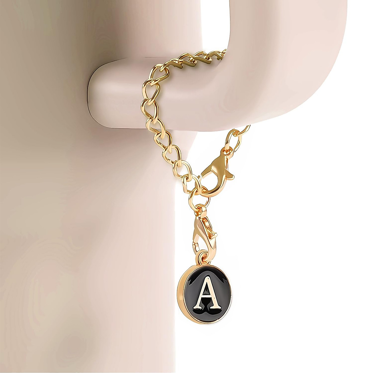 Guulaiwod Letter Charm Accessories For Stanley Cup, 2PCS ID Initial Letter Charm Personalized, Water Cup Handle Identification Letter Charm (A)