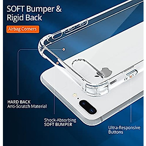 Orase Ultra Clear Series for iPhone 8 Plus Case & iPhone 7 Plus Case - Slim Fit - Shockproof - Not Yellowing - Hard Back Cover - Protective Clear Case for iPhone 8 Plus Phone Case