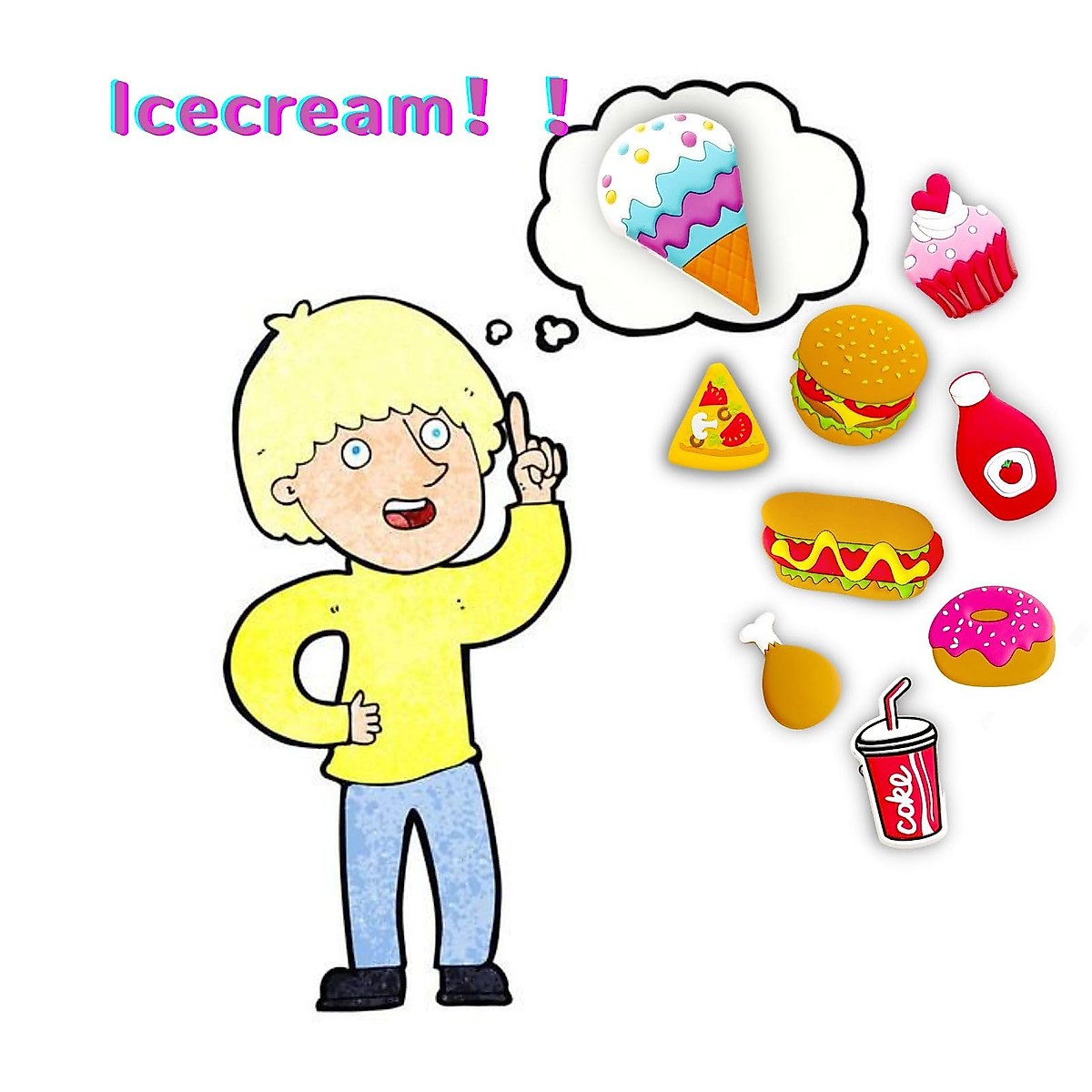 Refrigerator Magnets for Kids Babies,Magnetic Soft and Safe Fridge Magnets Toys,9 Pcs Large Foods Rubber Magnets for Fridge Whiteboard Preschool Learning,Good Gift for 3+ Years Kids