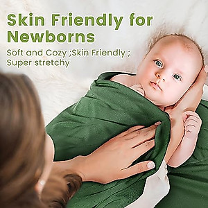 Mikccer Swaddling Blanket Baby, Newborn Receiving Blankets with Hat Set for Baby Girls Boys, Soft and Cozy Nursery Swaddle Wrap, Baby Swaddle Blanket, Large 47 x 47 inches