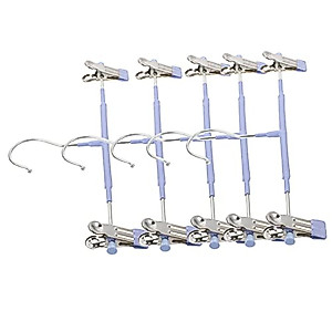 Alipis 5pcs Double Clip Skirt Pants Hanger Multifunctional Pants Rack Trousers Rack Trousers Rack Household Trousers Rack Trousers Rack No Trace Stainless Steel Blue Coat Hanger