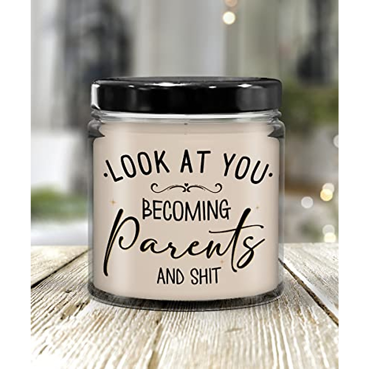 The Improper Mug Look at You Becoming Parents Candle Baby Shower Ideas for New Mom and Dad First Time Expecting Mother Father Parenthood Keepsake 9 Oz. Vanilla Scented