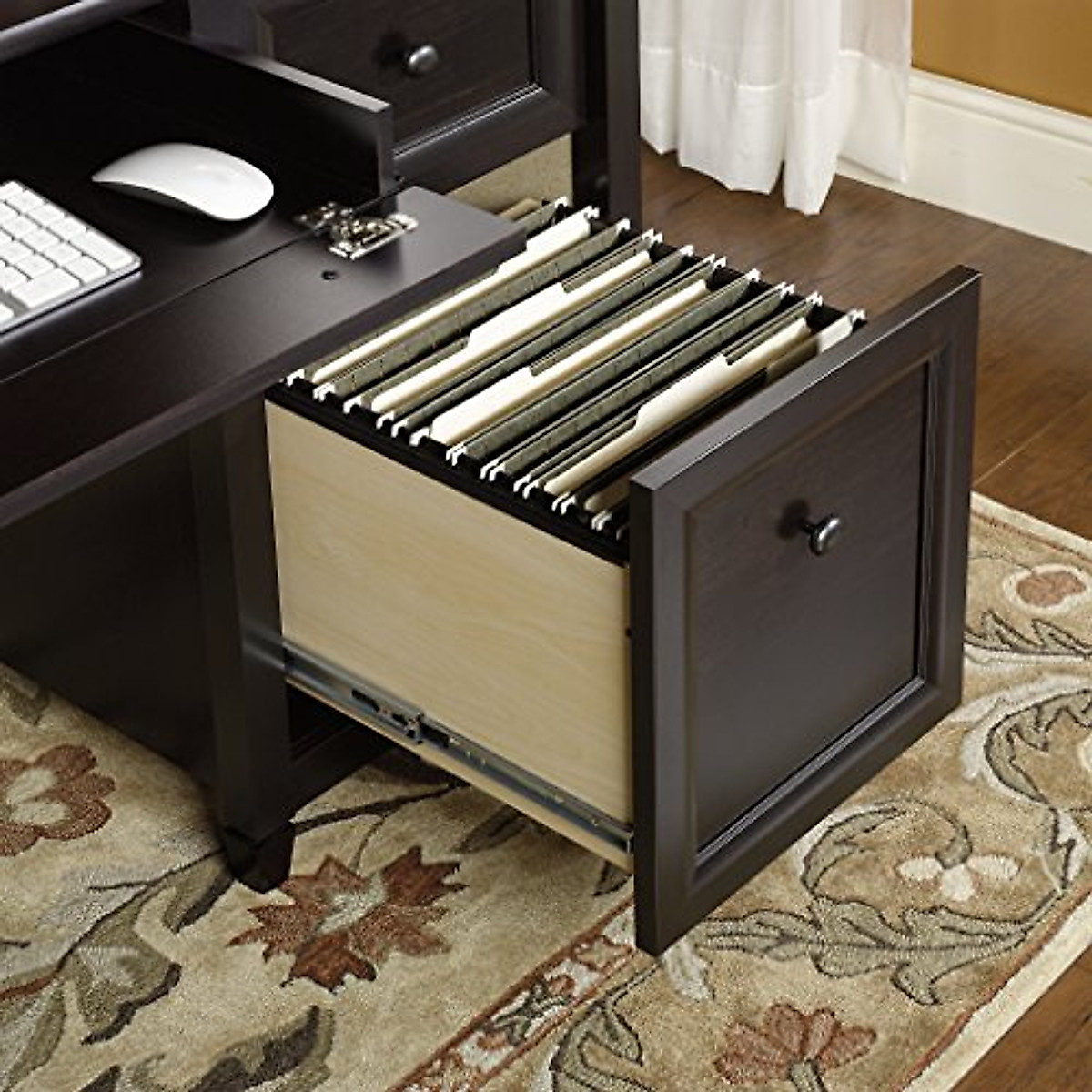 Sauder Edge Water Executive Desk, Estate Black finish