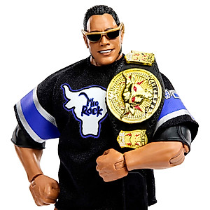Mattel WWE The Rock Elite Collection Action Figure, Deluxe Articulation & Life-like Detail with Iconic Accessories, 6-inch