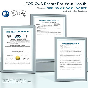 FORIOUS Kitchen Faucet with Pull Down Sprayer, Brushed Nickel Kitchen Faucets Stainless Steel, Waterfall Kitchen Sink Faucet 3 in 1 Function, Modern Faucet for Kitchen Sink, Bar, Laundry, Rv