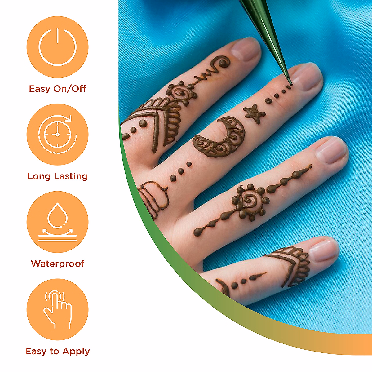 Henna Cones – 6 Pack Ready to Use Henna Color Cones – 100 % Natural Henna Hair Dye – Rich, Intense Brownish-Red Color – Henna Hair Color for Hair Dyeing, Spotting, Art, Tatto – Superior and Long-Lasting – 6 pack